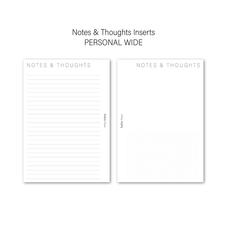 Printed Notes & Thoughts Personal Wide Printed Planner - Etsy