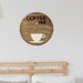 Round Wooden Coffee Sign - Coffee Bar Sign - Cafe Sign - Wall Decor ...