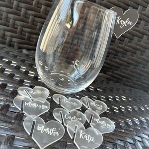 Wine Glass Charm Table Name Cards Rustic Wedding Decor - Etsy
