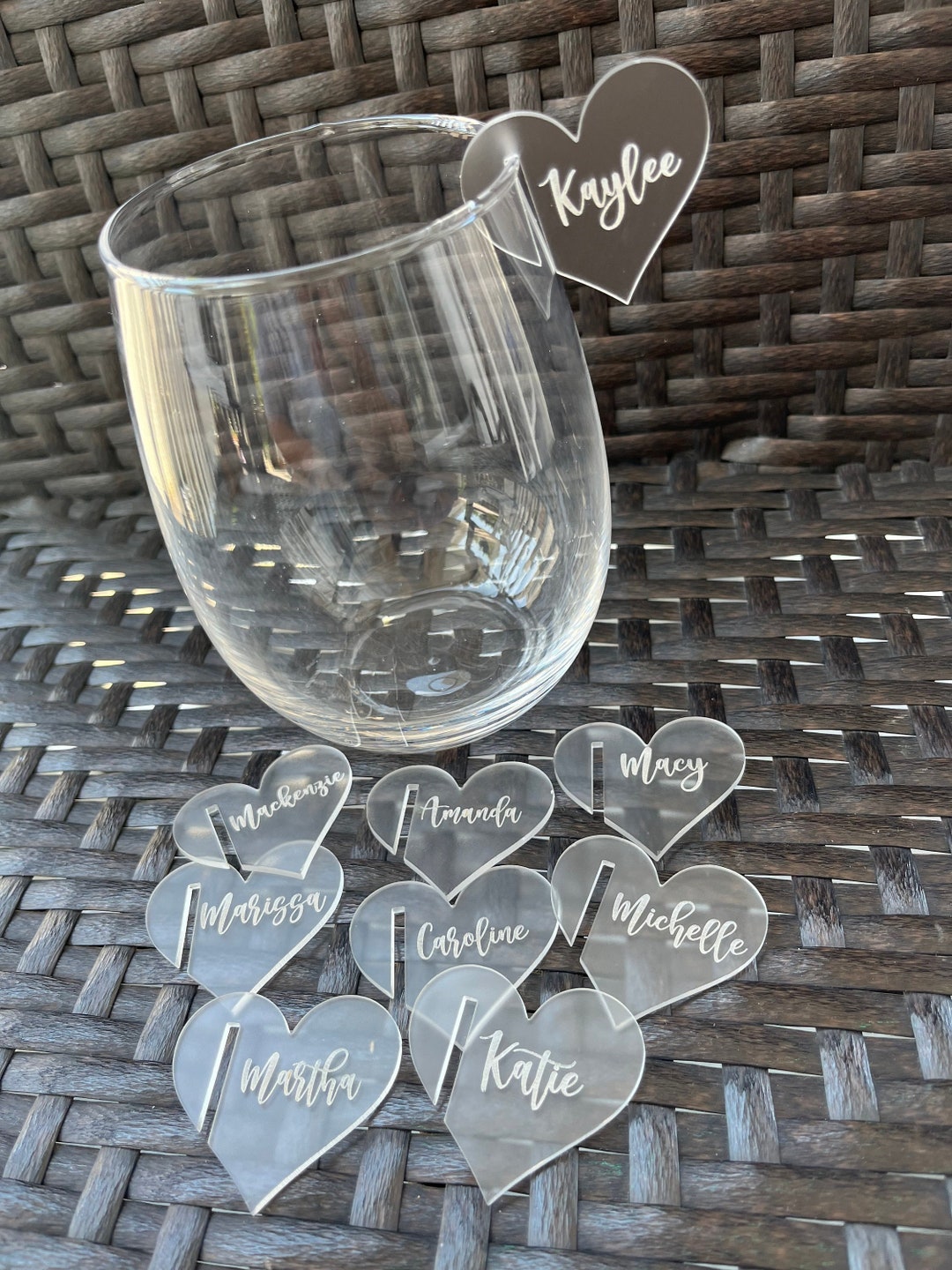 Wine Glass Charm - Table Name Cards - Rustic Wedding Decor -place Cards ...