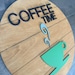 Round Wooden Coffee Sign - Coffee Bar Sign - Cafe Sign - Wall Decor ...