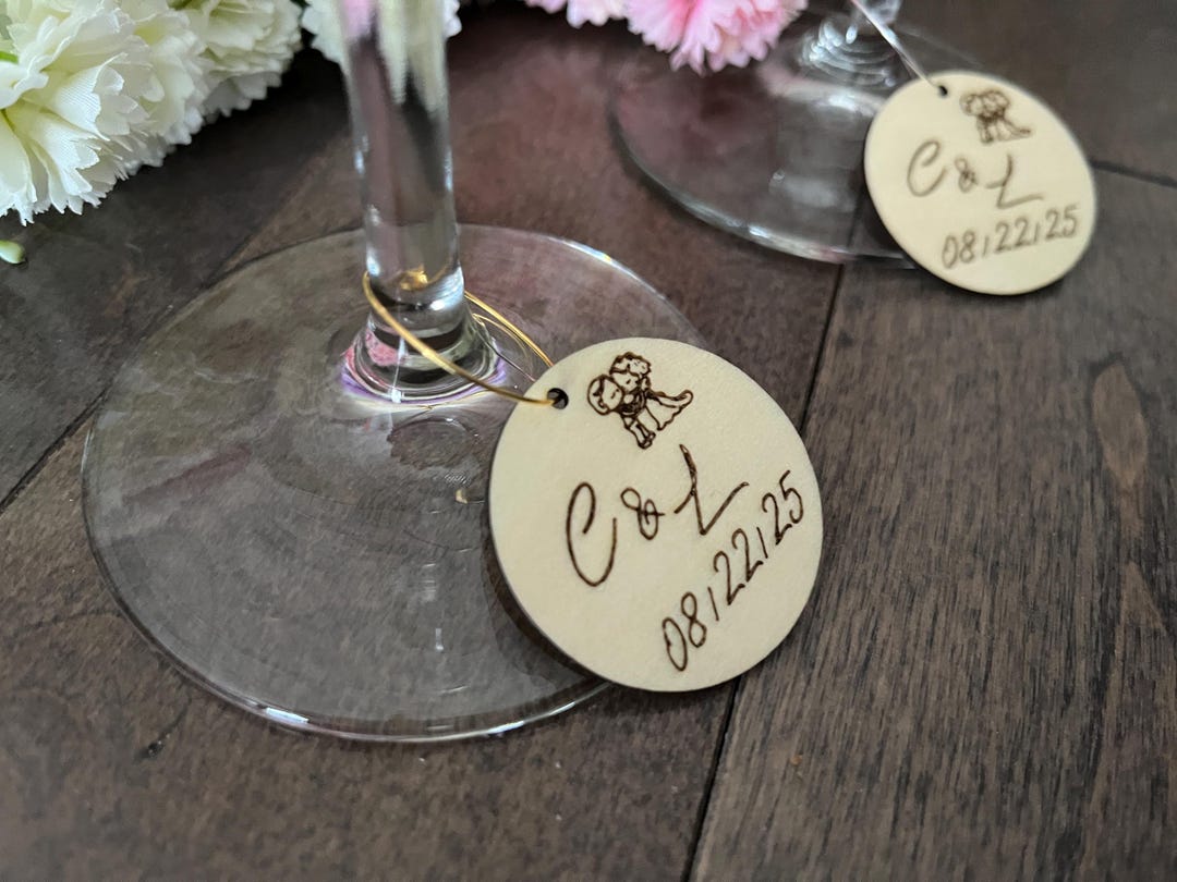 Wine Glass Charm - Table Name Cards - Rustic Wedding Decor -place Cards ...