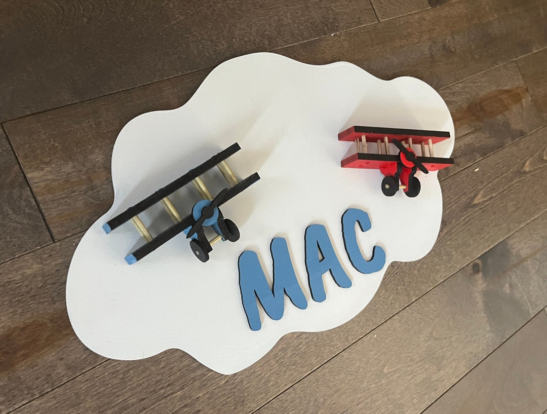Personalized Airplane Name Sign nursery Name Sign-kids Name Sign-door ...