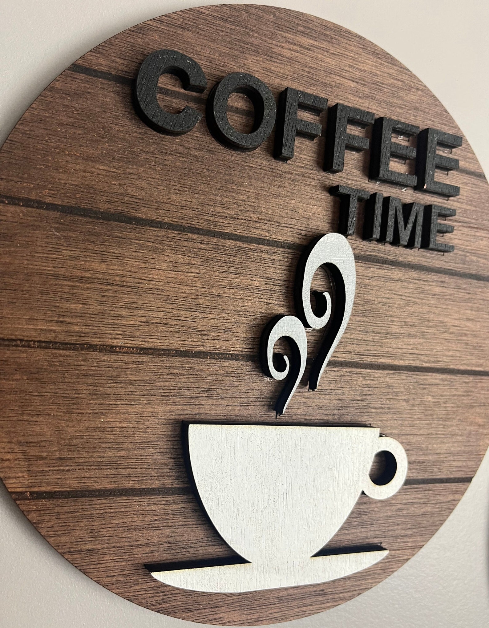 Round Wooden Coffee Sign Coffee Bar Sign Cafe Sign Wall - Etsy