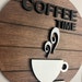 Round Wooden Coffee Sign - Coffee Bar Sign - Cafe Sign - Wall Decor ...