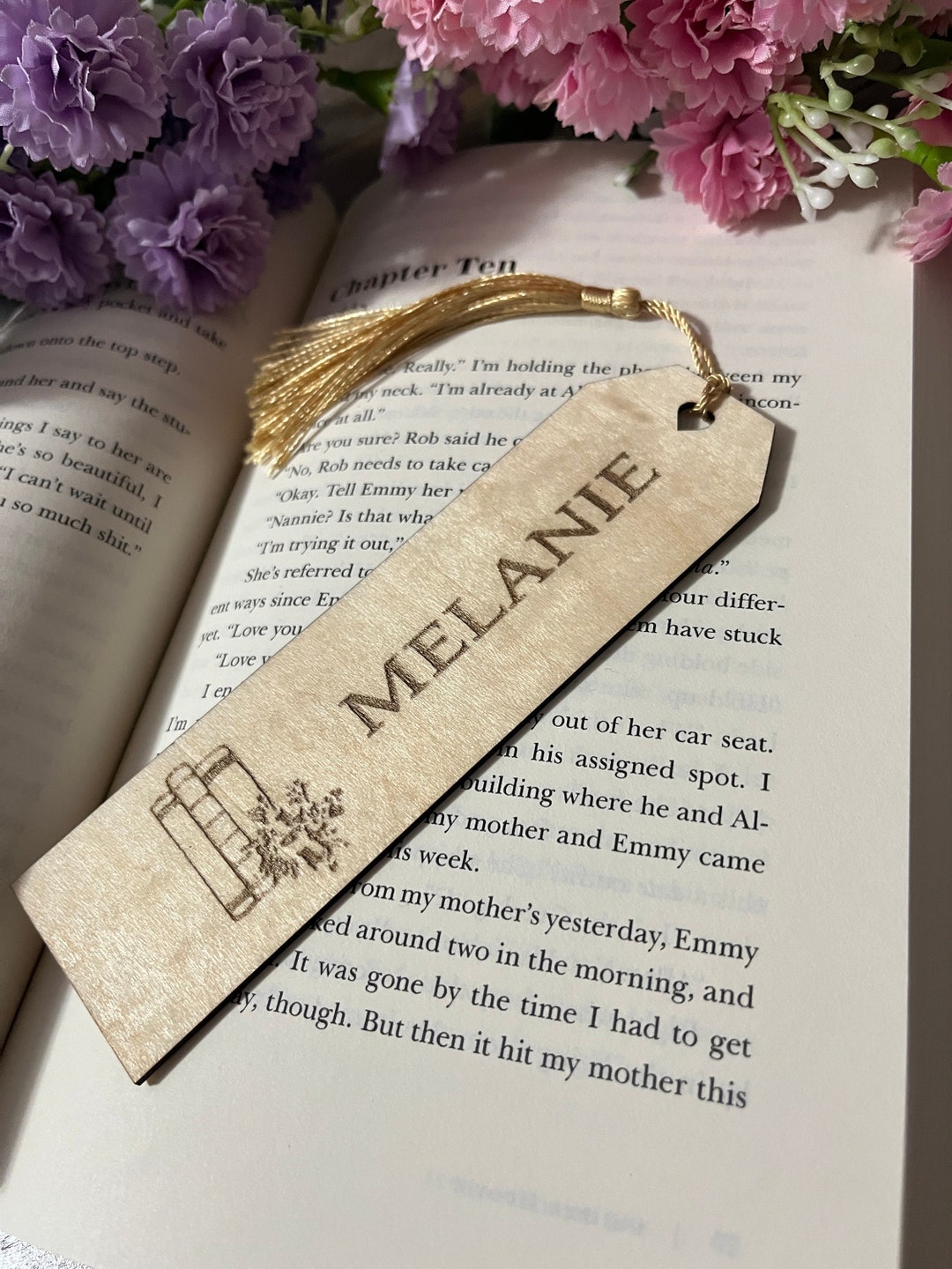 Personalized Wooden Bookmark Custom Bookmark Gift for Her Book Lovers ...