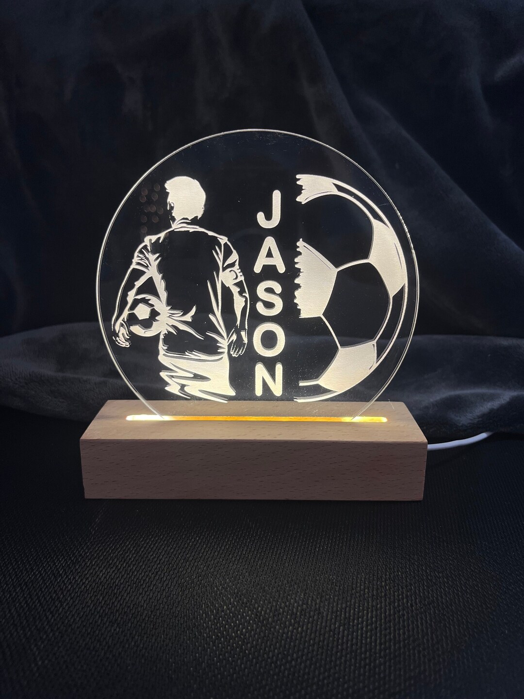 Personalized Soccer Night Light for Kids Custom Night Light Soccer Room ...