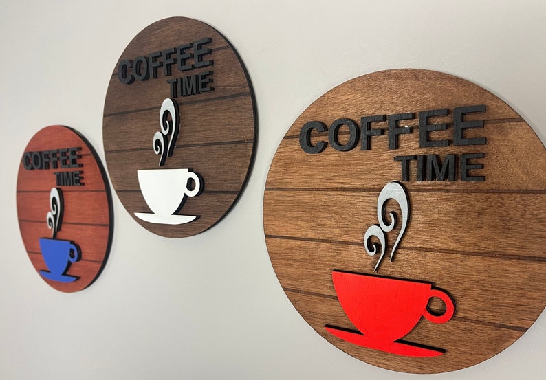 Round Wooden Coffee Sign Coffee Bar Sign Cafe Sign Wall | Etsy Canada