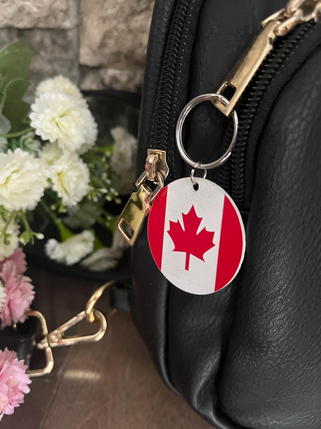 Maple Leaf Acrylic Keychain: Canadian Pride Bag Charm - Made in Canada ...