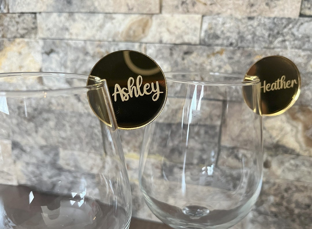 Wine Glass Charm Table Name Cards Rustic Wedding Decor place Cards ...