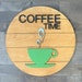 Round Wooden Coffee Sign Coffee Bar Sign Cafe Sign Wall Decor Coffee ...