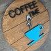 Round Wooden Coffee Sign - Coffee Bar Sign - Cafe Sign - Wall Decor ...