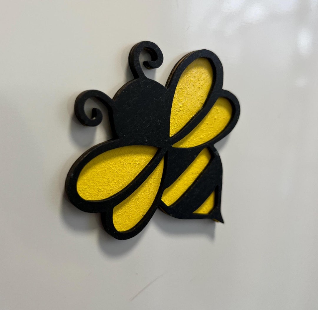 Vibrant Wooden Bee Magnets - Kitchen Decor - Fridge Magnets ...