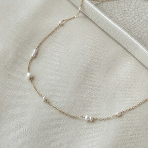 Dainty Mixed Pearl Necklace, 14K Gold Filled Uneven Pearl Necklace, Real Pearl Necklace ...