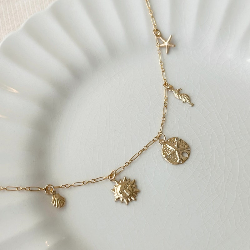 Gold Charm Necklace - Etsy