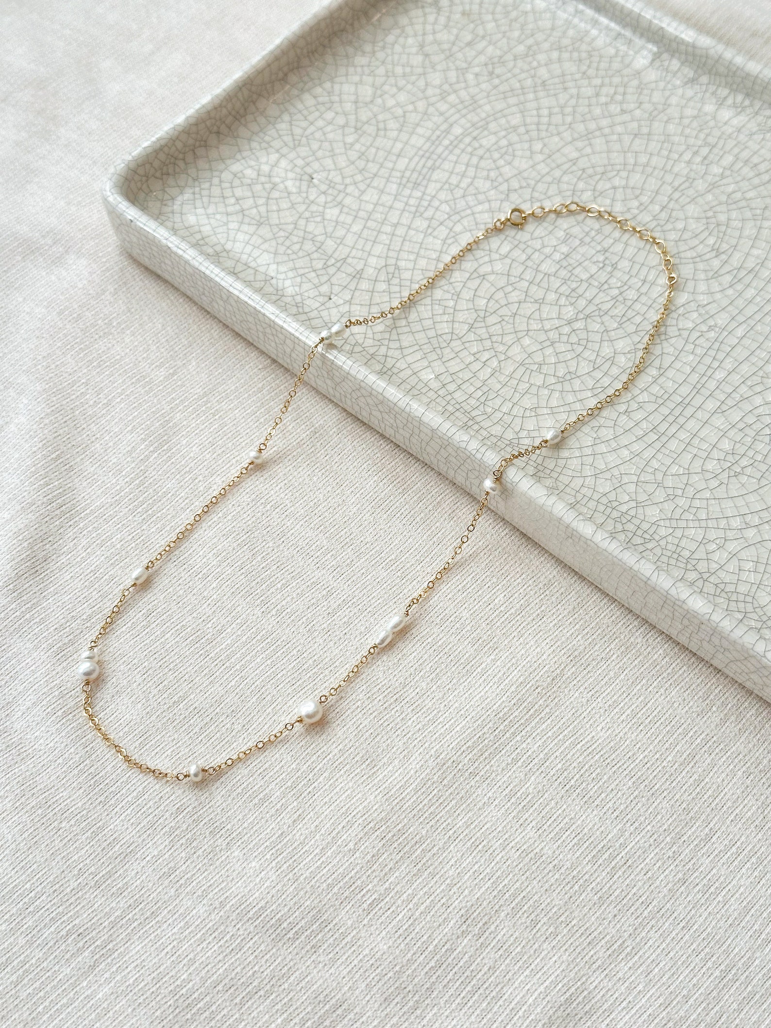Dainty Mixed Pearl Necklace, 14K Gold Filled Uneven Pearl Necklace, Real Pearl Necklace ...