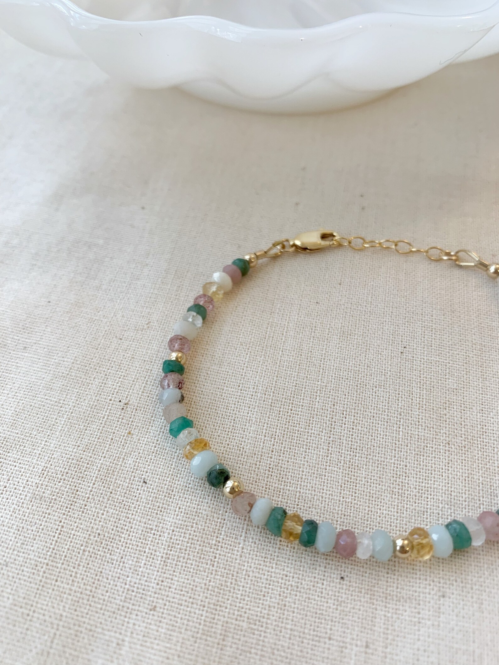 Multicolor Gemstone Bracelet, 14K Gold Filled Colorful Gem Bracelet ...