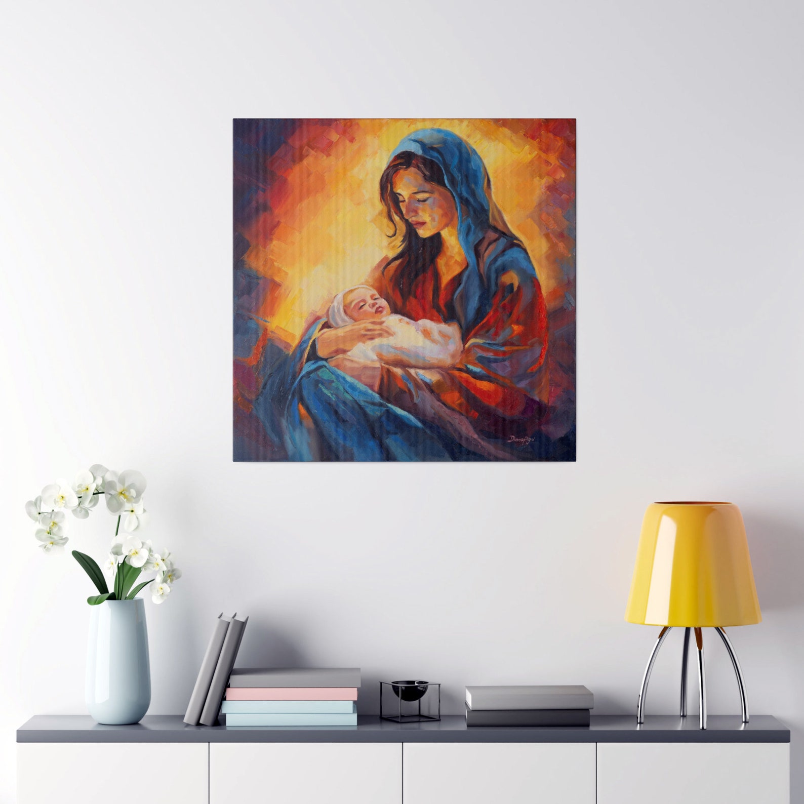 Nativity Scene Canvas Print: Christmas Impasto Oil Painting - Etsy
