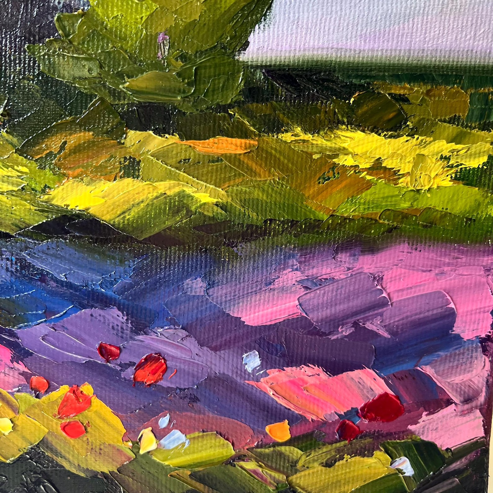 Lavender Valley Oil Painting: Oregon Landscape Art, 12" Impasto Canvas ...