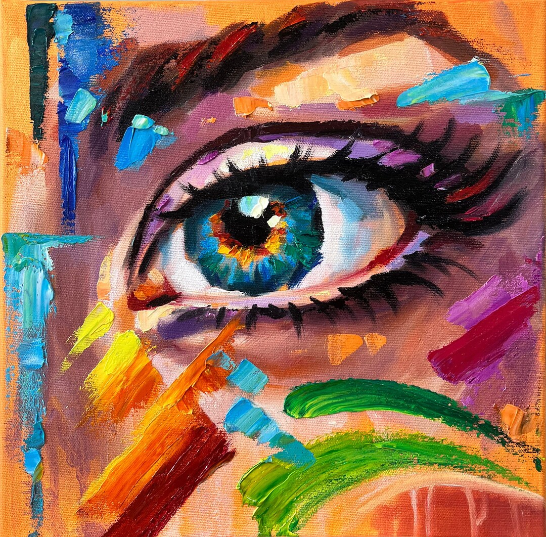 Eye Painting Faceless Portrait Original Oil Impasto Painting Eye Wall ...
