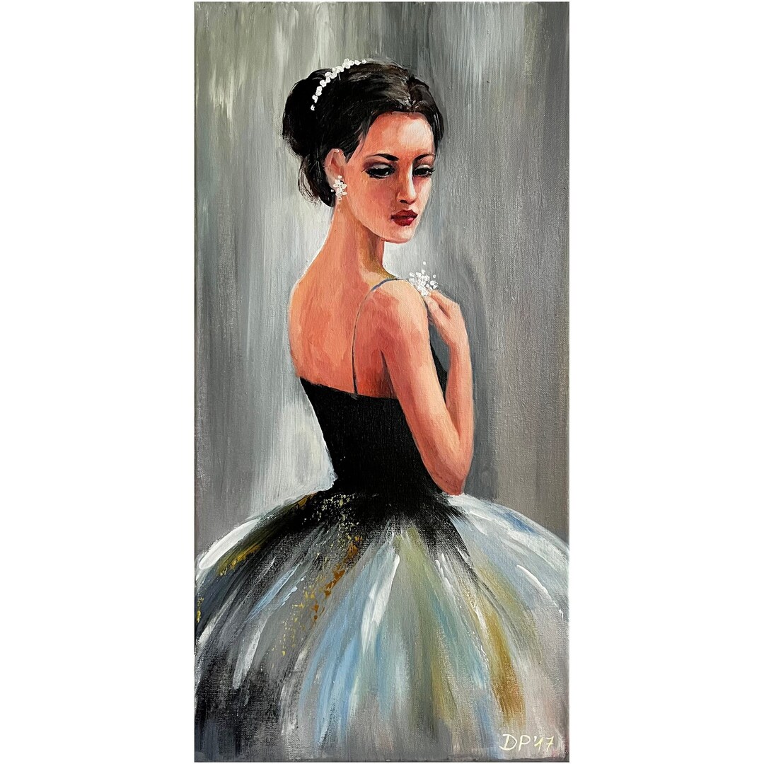 Ballerina Painting Ballet Dancer Original Art 24 X 12" Canvas Painting ...