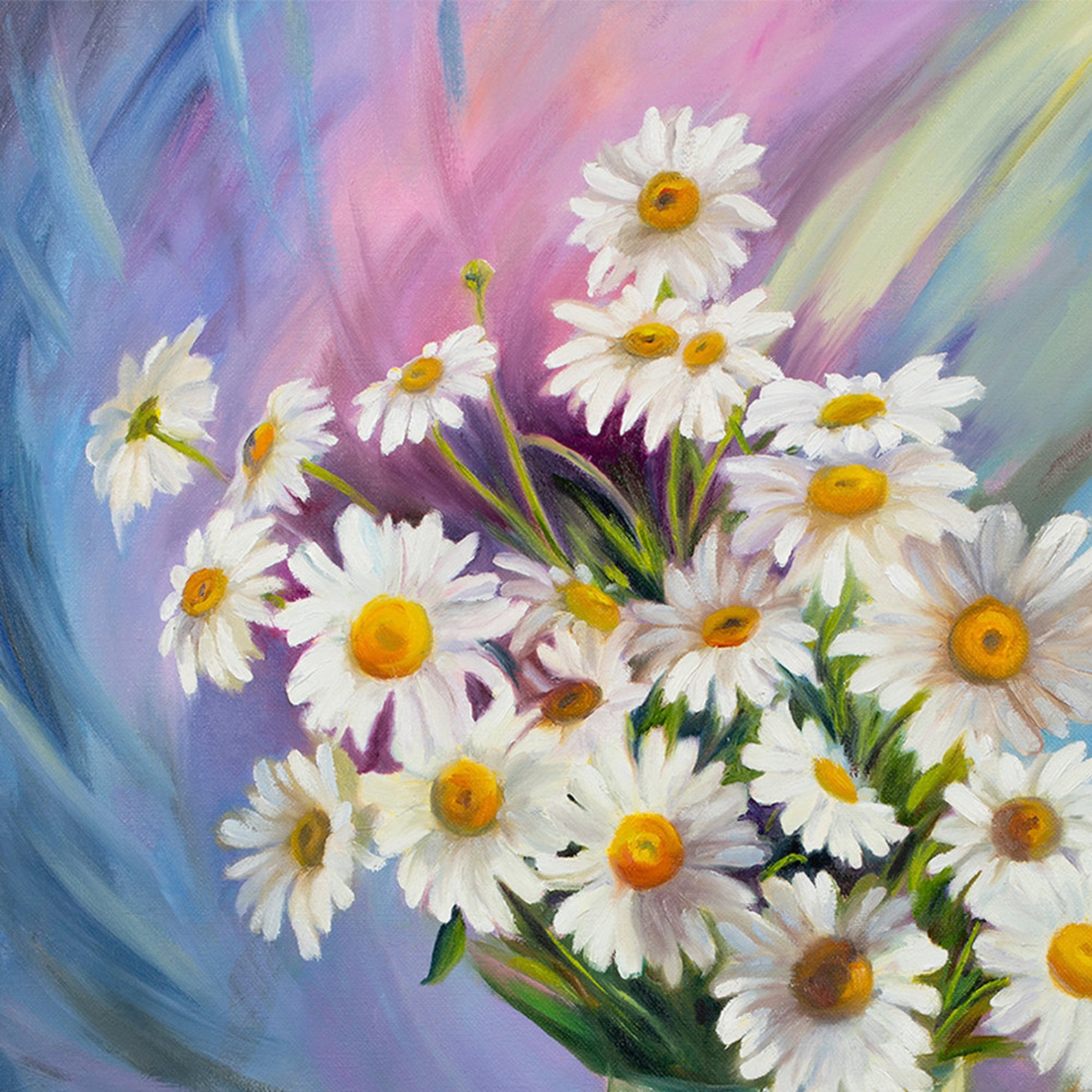 Daisy Painting Floral Original Art Flower Wall Art MADE TO | Etsy