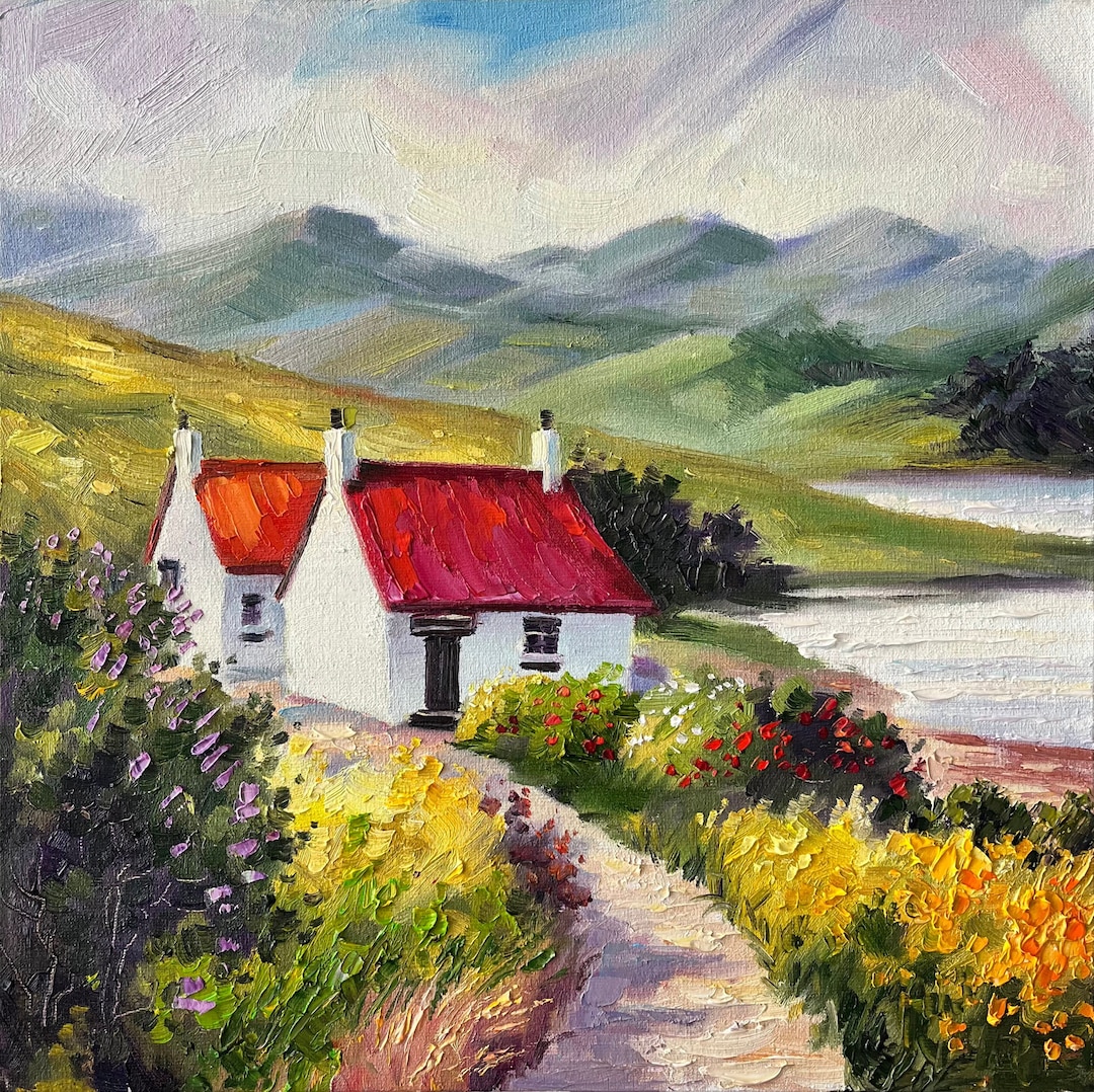 Ireland Painting Irish Original Art 12" Landscape Artwork Countryside ...