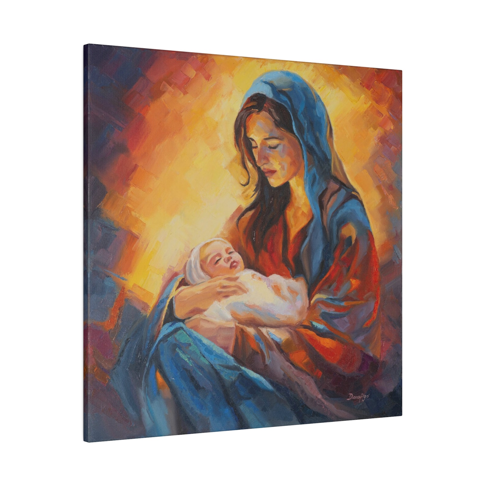 Nativity Scene Canvas Print: Christmas Impasto Oil Painting - Etsy