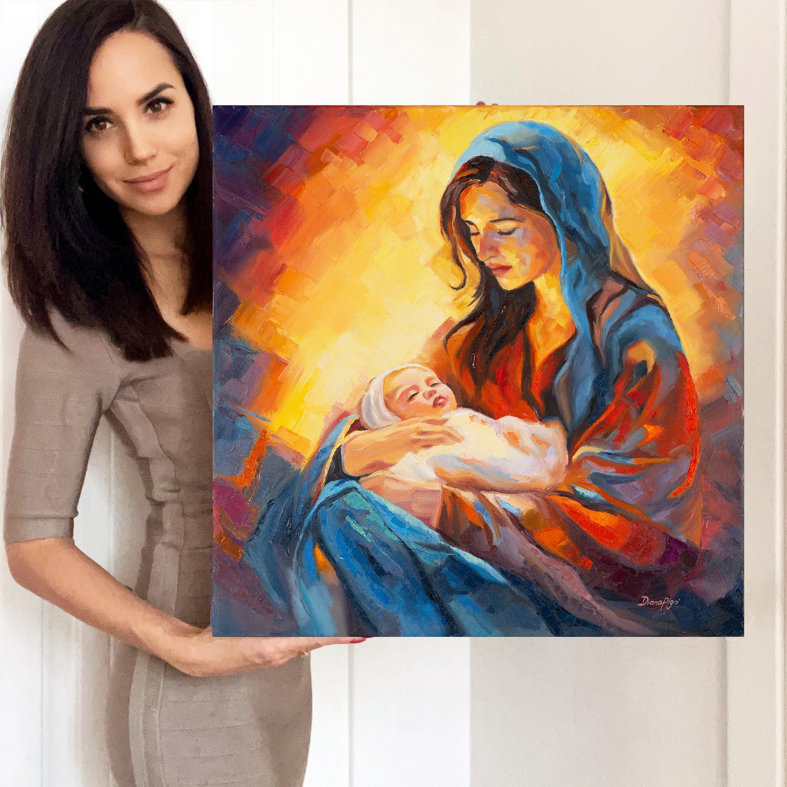 Nativity Scene Canvas Print: Christmas Impasto Oil Painting - Etsy