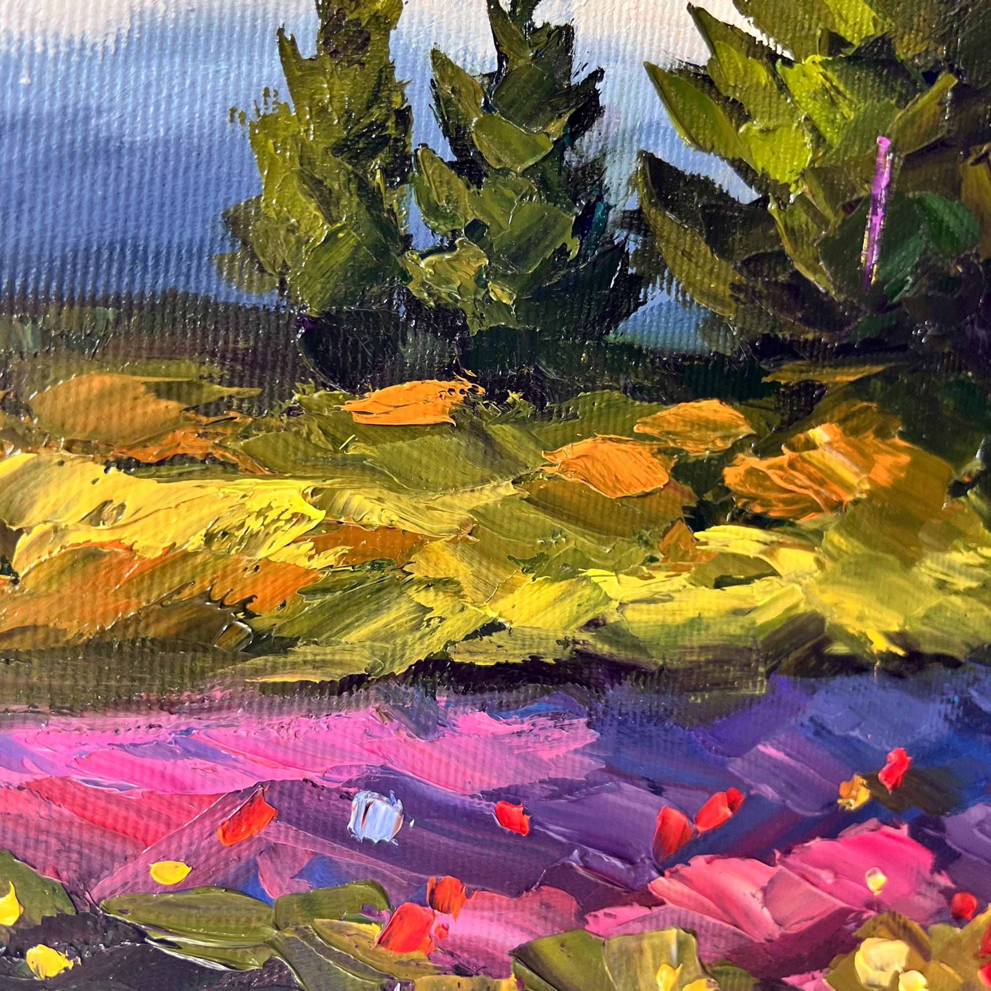 Lavender Valley Oil Painting: Oregon Landscape Art, 12" Impasto Canvas ...