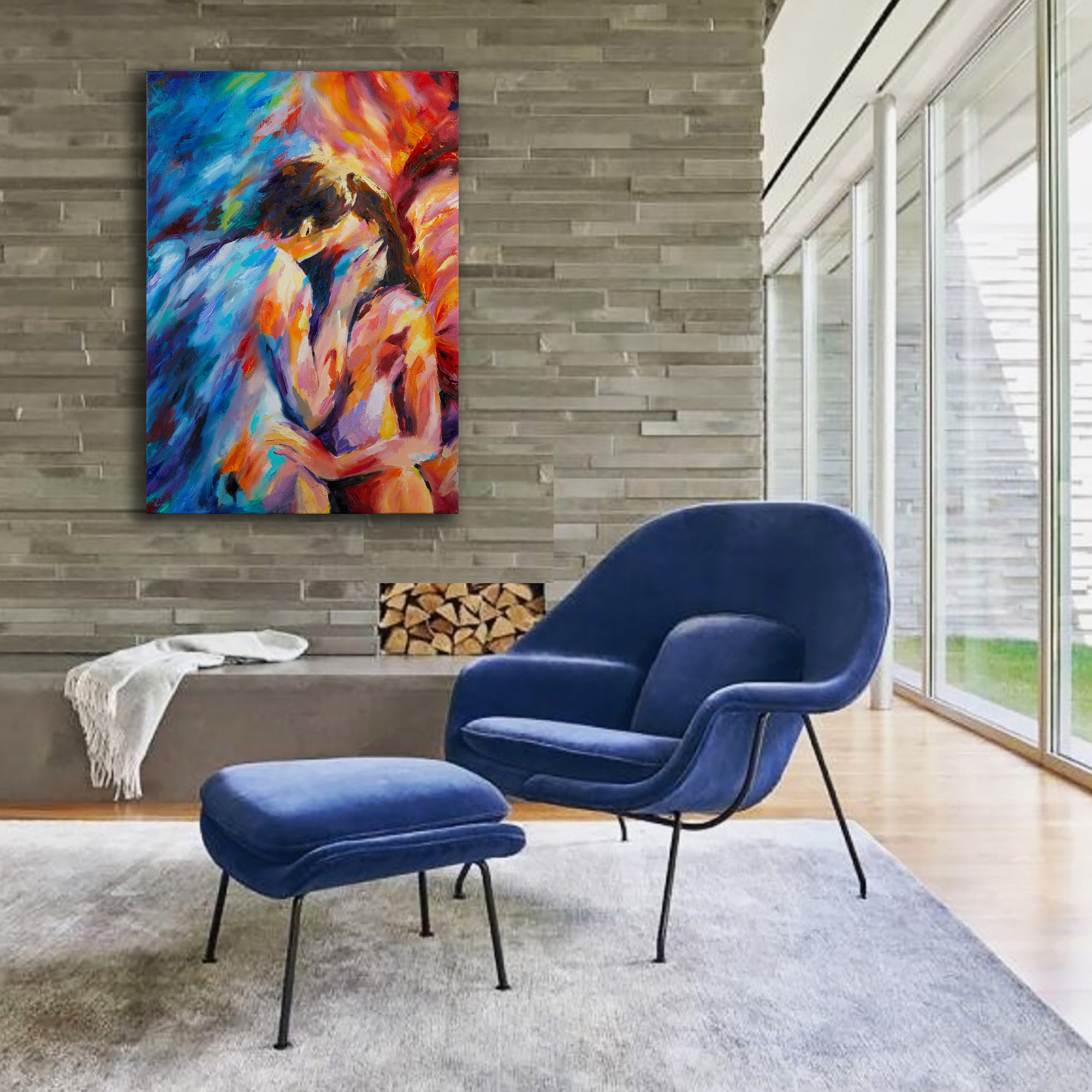 Erotische Kunst Akt Malerei Paar Original Kunst Engel Impasto | Etsy