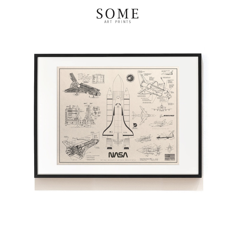 Space Shuttle Print . NASA Poster . Kid's Room Decor . Space Shuttle ...