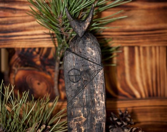 Celtic Idol Cernunnos/ Horned God/ Wiccan Statue/ Wooden Druid | Etsy