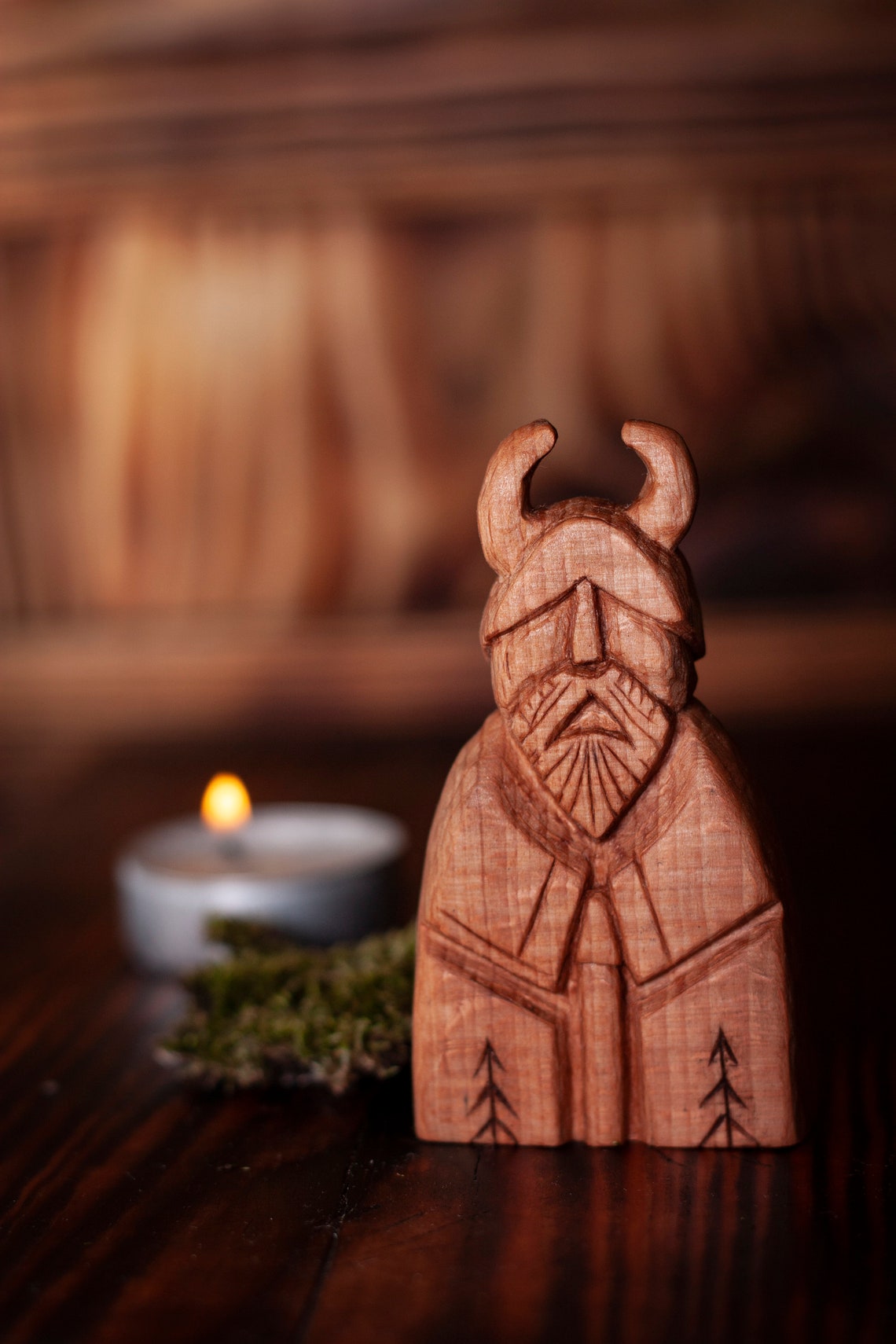 Celtic idol Cernunnos/ Wooden Irish God Altar/ Horned God/ | Etsy