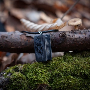 Wooden pendant Spell Book/ Witch Pendant/ Magic Book/ Wiccan | Etsy