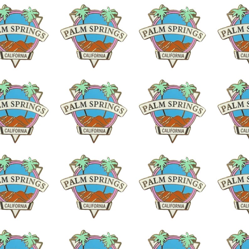 Retro Palm Springs California Hard Enamel Pin Vintage Remake - Etsy