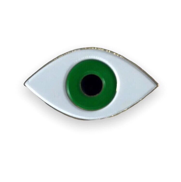 Green Evil Eye Soft Enamel Pin Gold Detailing Double Rubber Back - Etsy