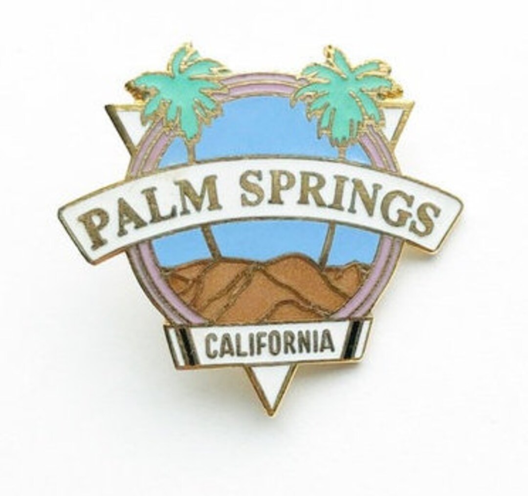 Retro Palm Springs California Hard Enamel Pin Vintage Remake - Etsy