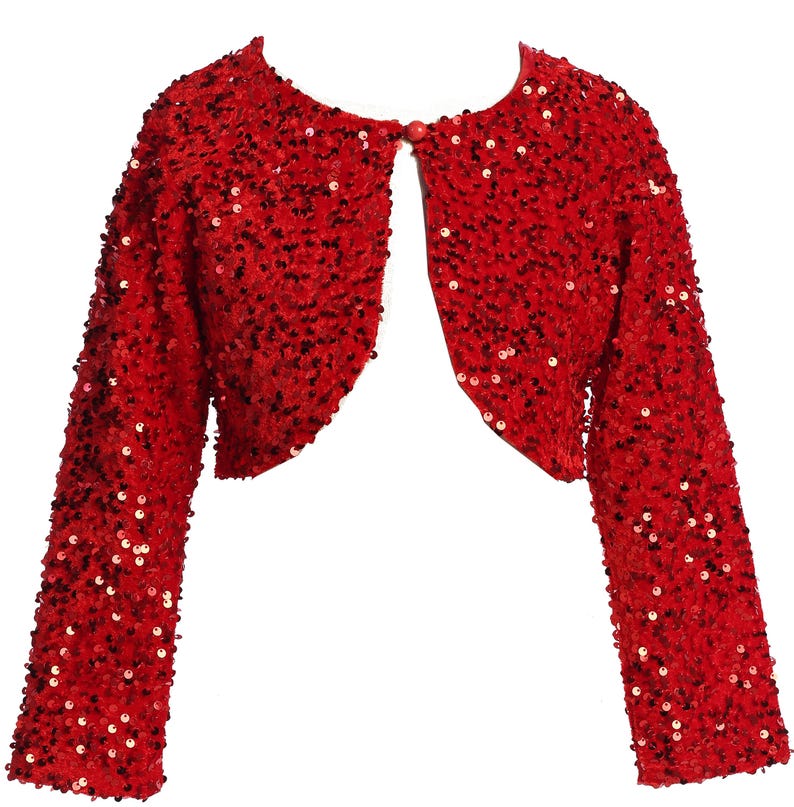 Girls Black Sequin Velvet Flower Girl Bolero Jacket Shrug Coat - Etsy