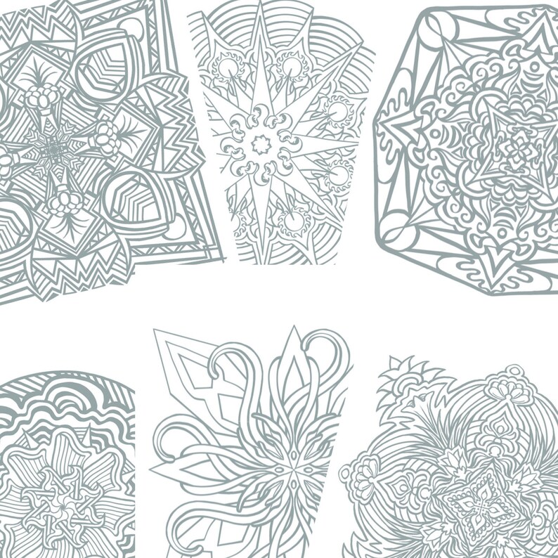 Printable Coloring Pages. Mandalas Vol 2: Digital Download of PDF JPG ...