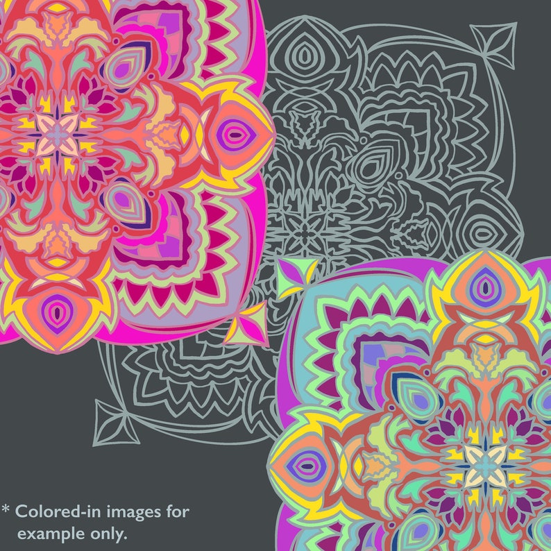 Printable Coloring Pages. Mandalas Vol 2: Digital Download of PDF JPG ...