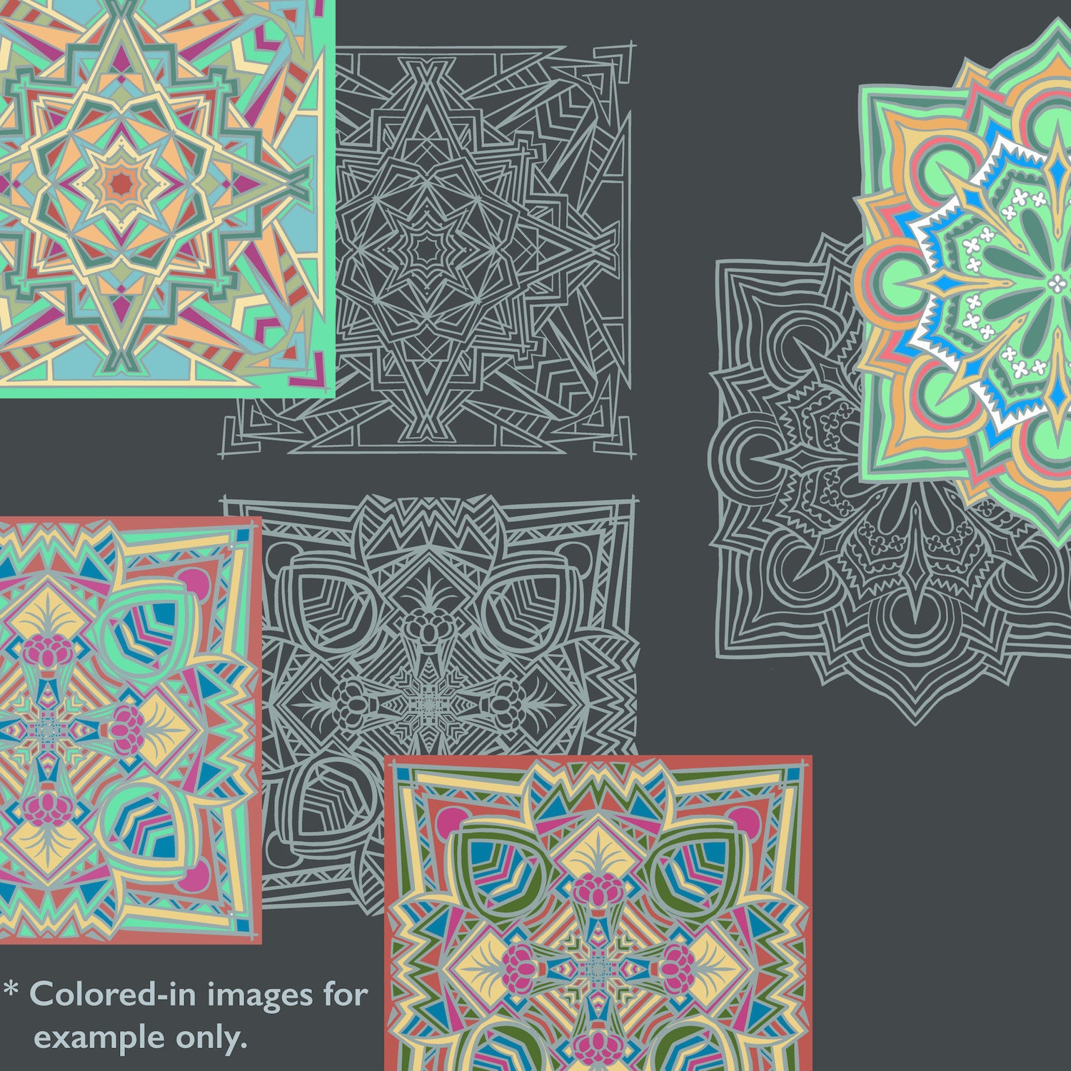 Printable Coloring Pages. Mandalas Vol 2: Digital Download of PDF JPG ...