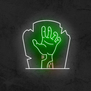 Zombie Grave Neon Sign Halloween Lights, Halloween Lamp, Zombie ...