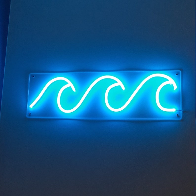 Wave Neon Sign, Surf Wall Art, Wall Art, Neon Gift, Gift for Him, Gift ...