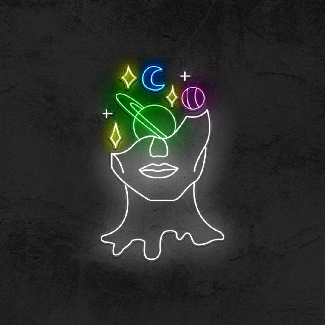 Galaxy Face Neon Sign | Custom Neon Sign | Neon Sign | LED Neon Sign ...