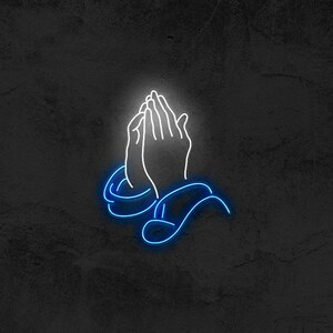 Praying Hands Neon Sign for Church, Perfect Neon Sign for Church Decor ...