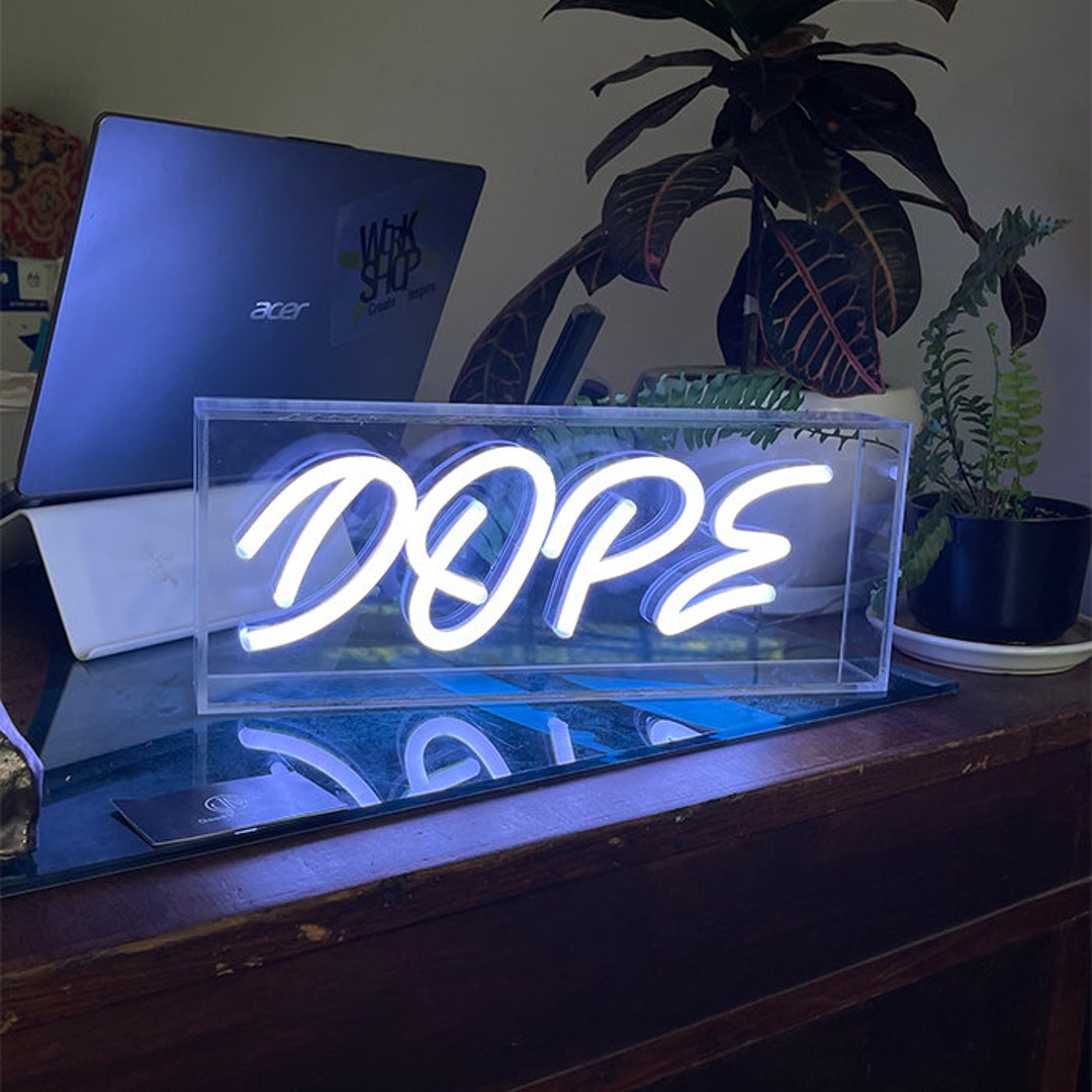 DOPE Desk Lamp Neon Sign | Custom Neon Sign | Neon Sign | LED Neon Sign ...