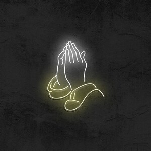 Praying Hands Neon Sign for Church, Perfect Neon Sign for Church Decor ...