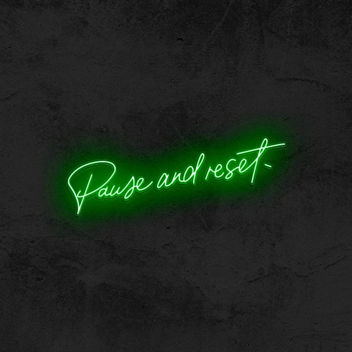 Pause and Reset Neon Sign Art Wall Art Wall Hanging Neon | Etsy