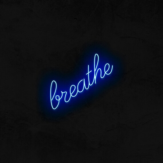Blue Neon Lights Words